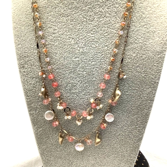 Chloe + Isabel | Jewelry | Chloe Isabel Pink And Gold Layered Necklace ...